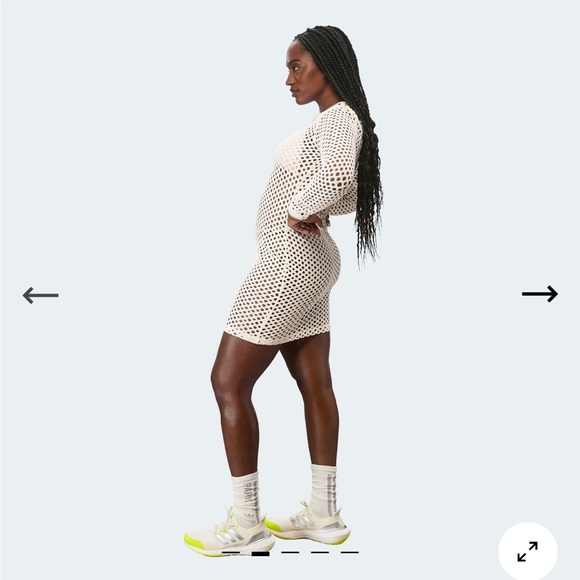 Dresses | Ivy Park Open Mesh Long Sleeve Mini Dress Off White | Poshmark